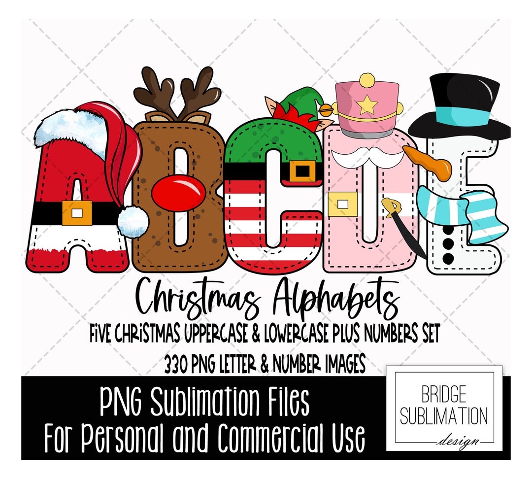 Christmas Doodle Letters, Christmas Alphabet & Numbers PNG, Doodle ...