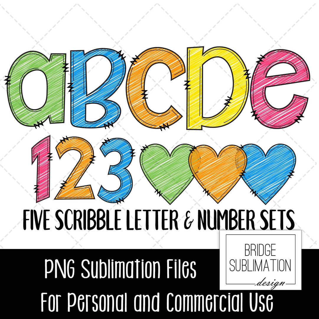 Scribble Alphabet PNG, Scribble Doodle Letters Bundle, Scribble Font ...