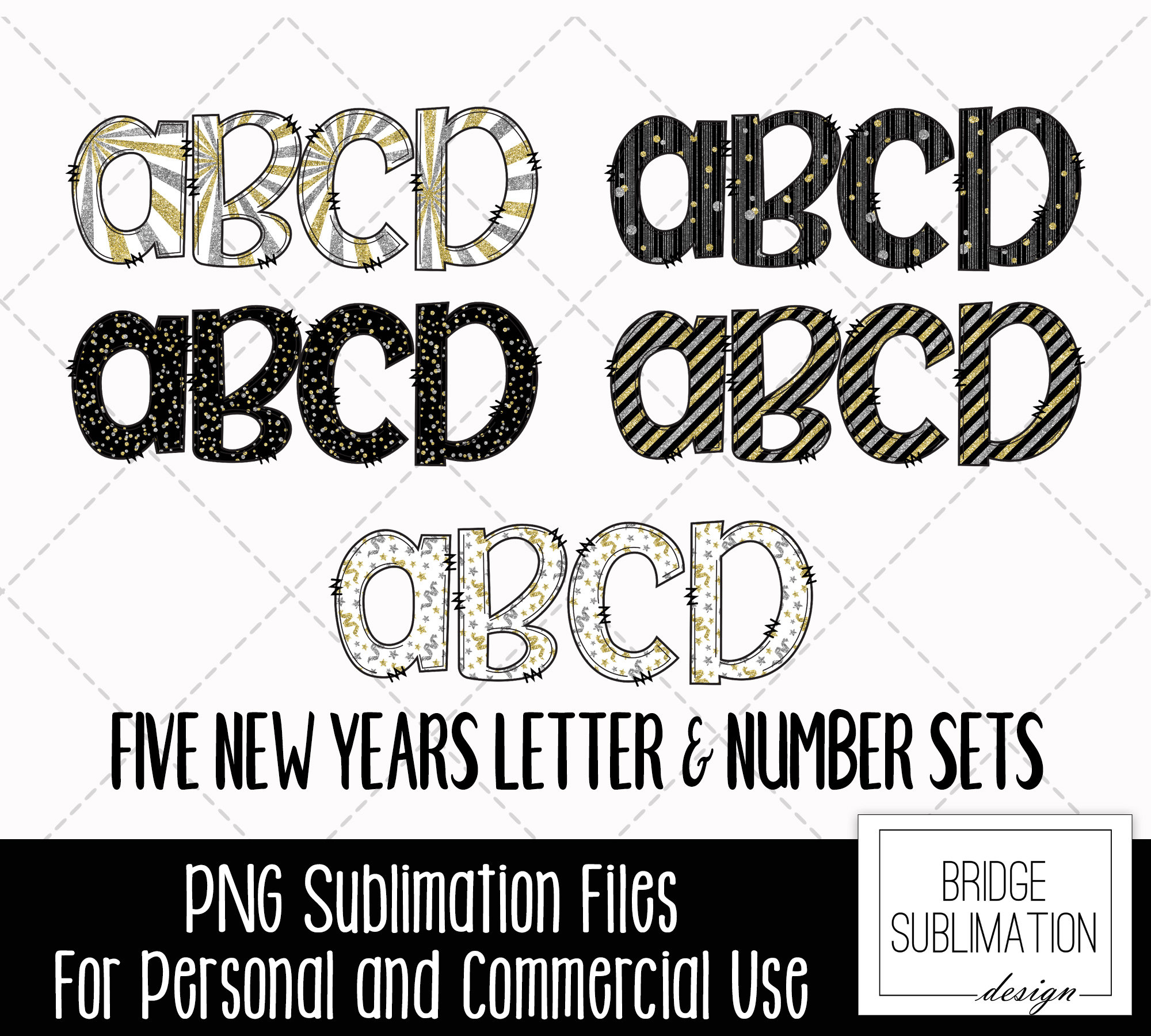 New Year's Alphabet PNG New Years PNG Letters Numbers & - Etsy