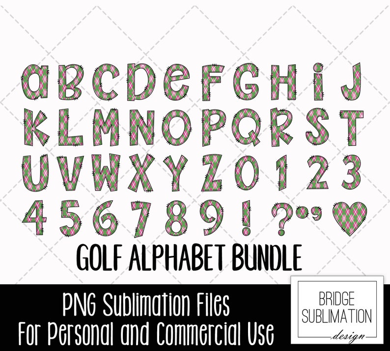 Golf Doodle Alphabet Bundle Golf PNG Letters Numbers & - Etsy