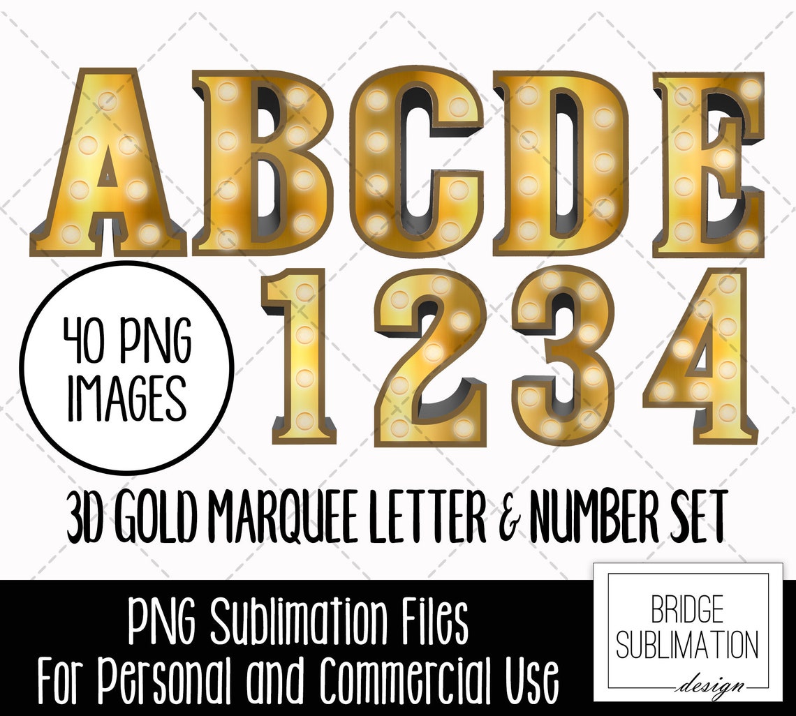 3D Gold Marquee Letters Marquee Letters & Numbers Gold | Etsy