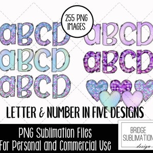 Mermaid Doodle Alphabet Bundle, Mermaid, PNG Letters, Numbers ...