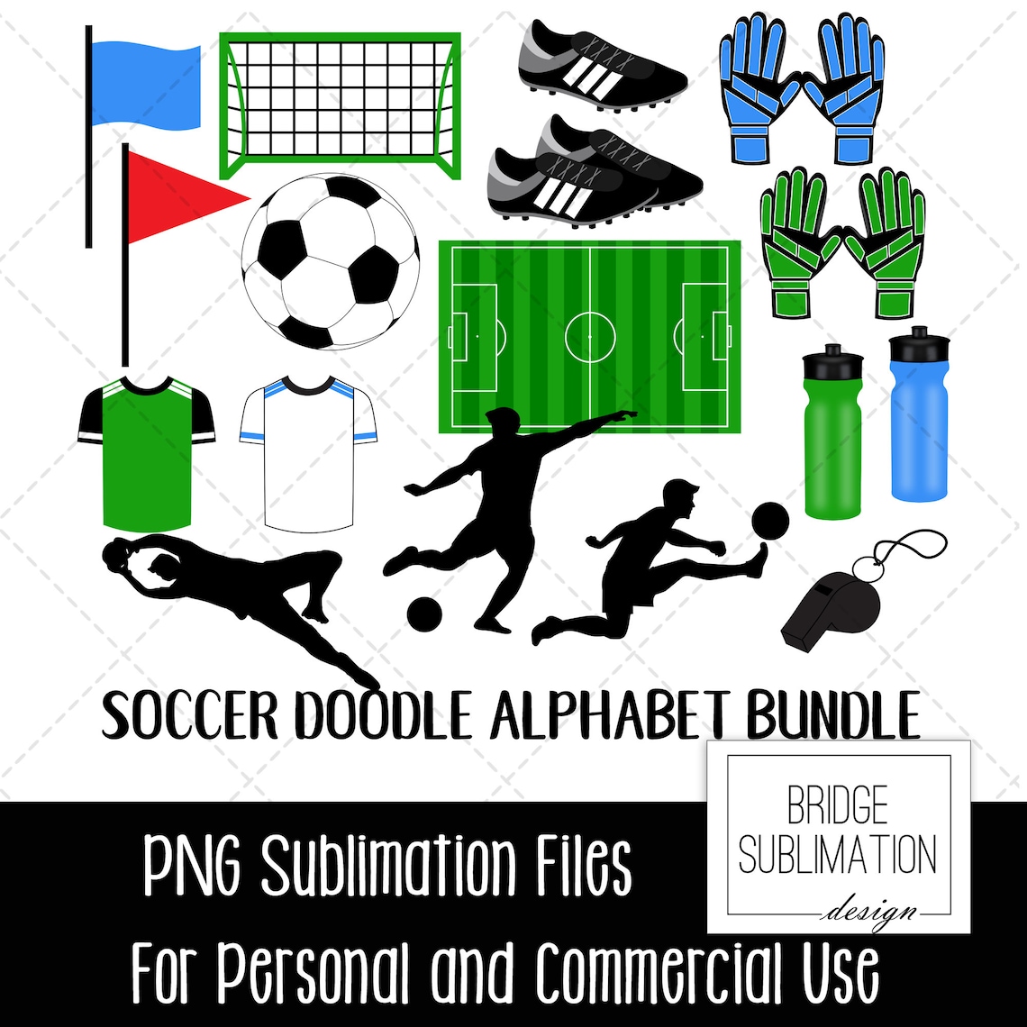 Soccer Doodle Alphabet Bundle Soccer PNG Letters Numbers & - Etsy