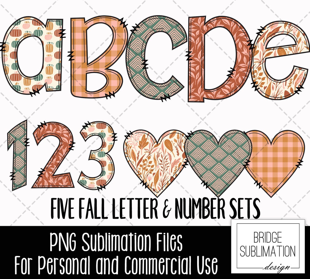 Fall Doodle Letters Bundle, Autumn Alphabet PNG, Fall Autumn ...