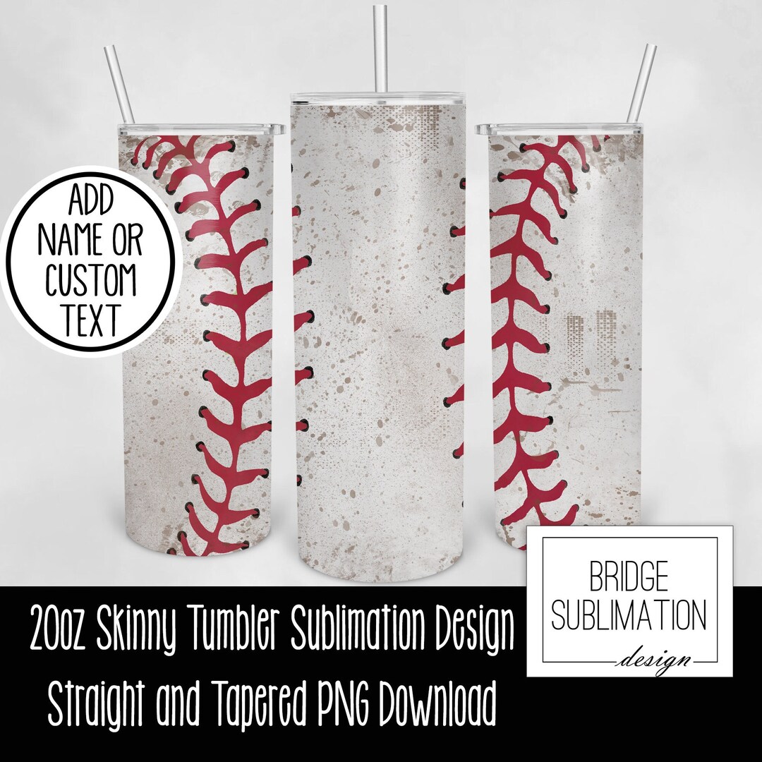 Dirty Baseball Sublimation Wrap, Baseball, Sports 20oz Skinny Tumbler ...