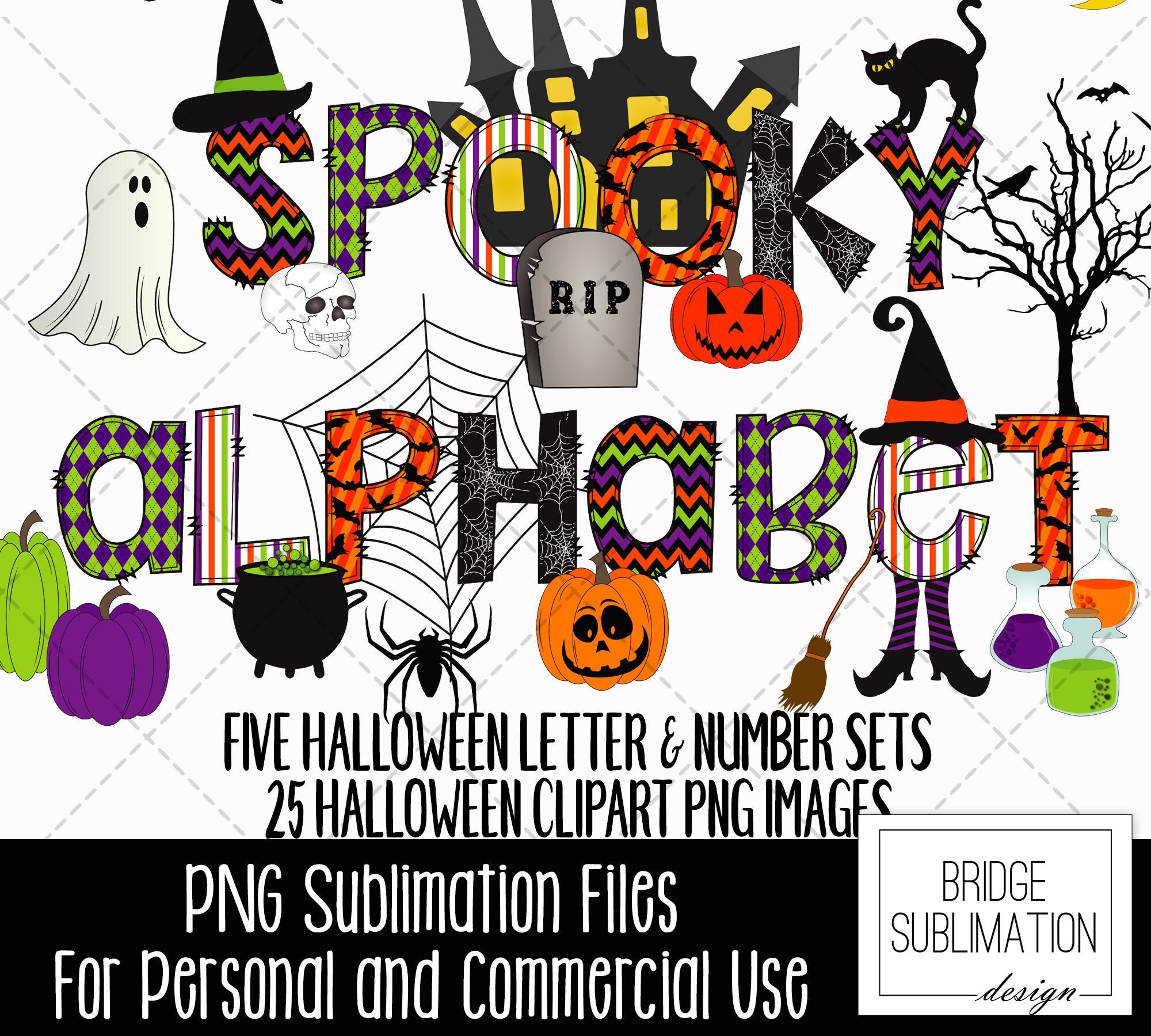 Halloween Doodle Alphabet Bundle Halloween PNG Letters - Etsy