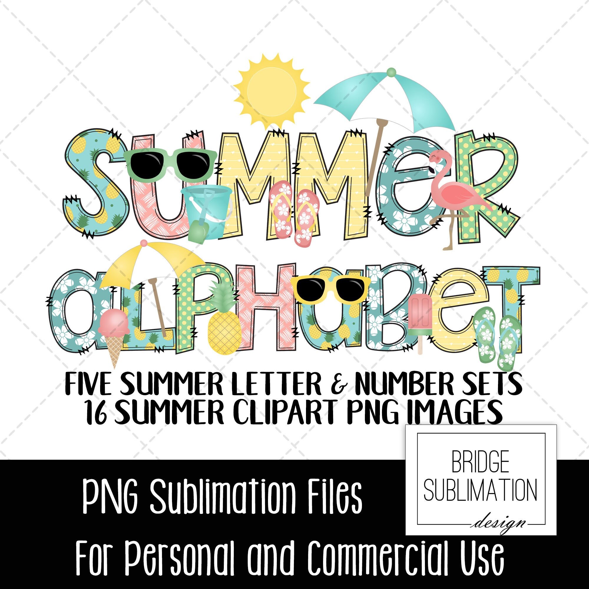 Summer Doodle Alphabet Bundle Summer PNG Letters Numbers & - Etsy