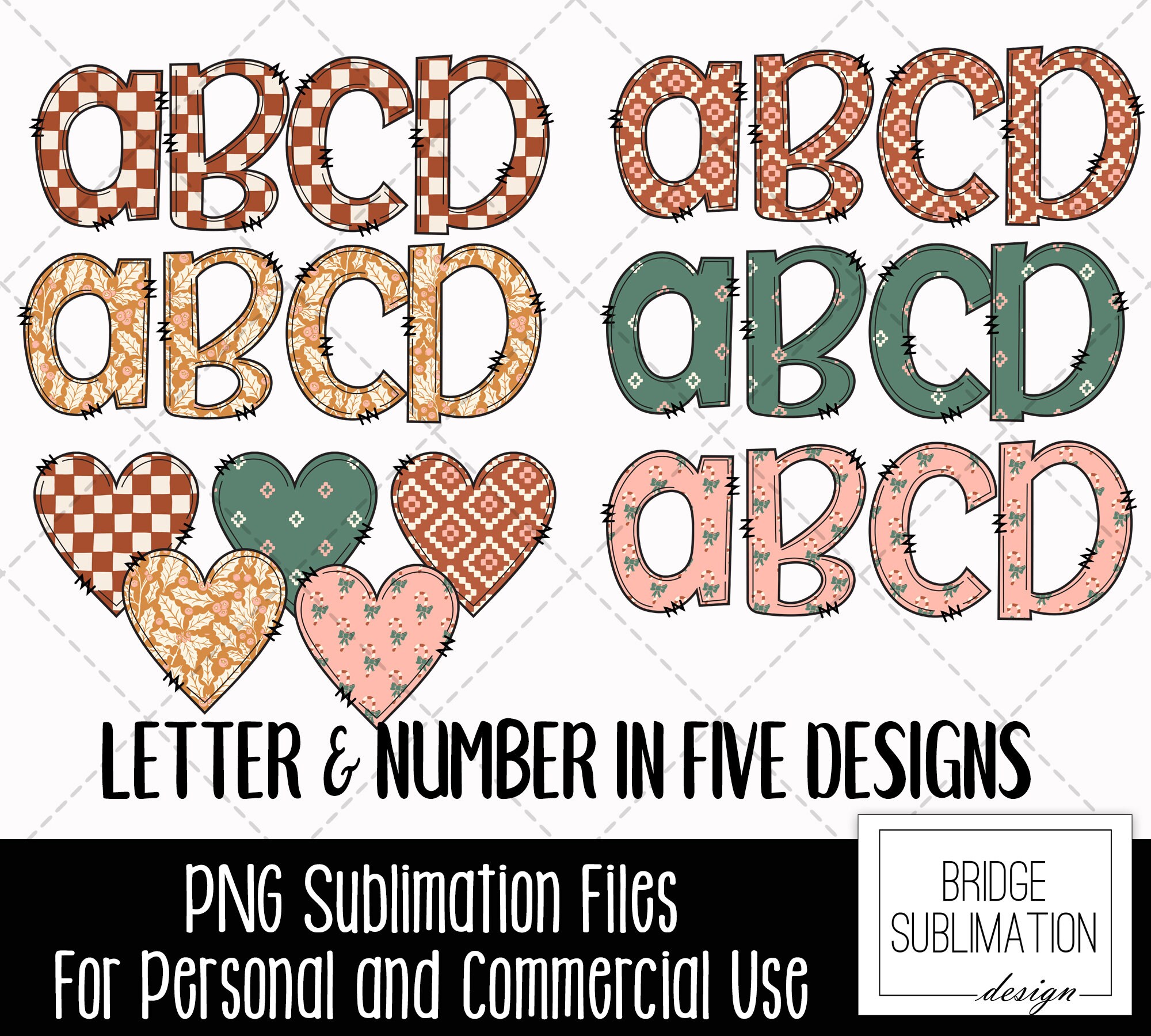 Boho Christmas Alphabet PNG Christmas PNG Letters Numbers & - Etsy