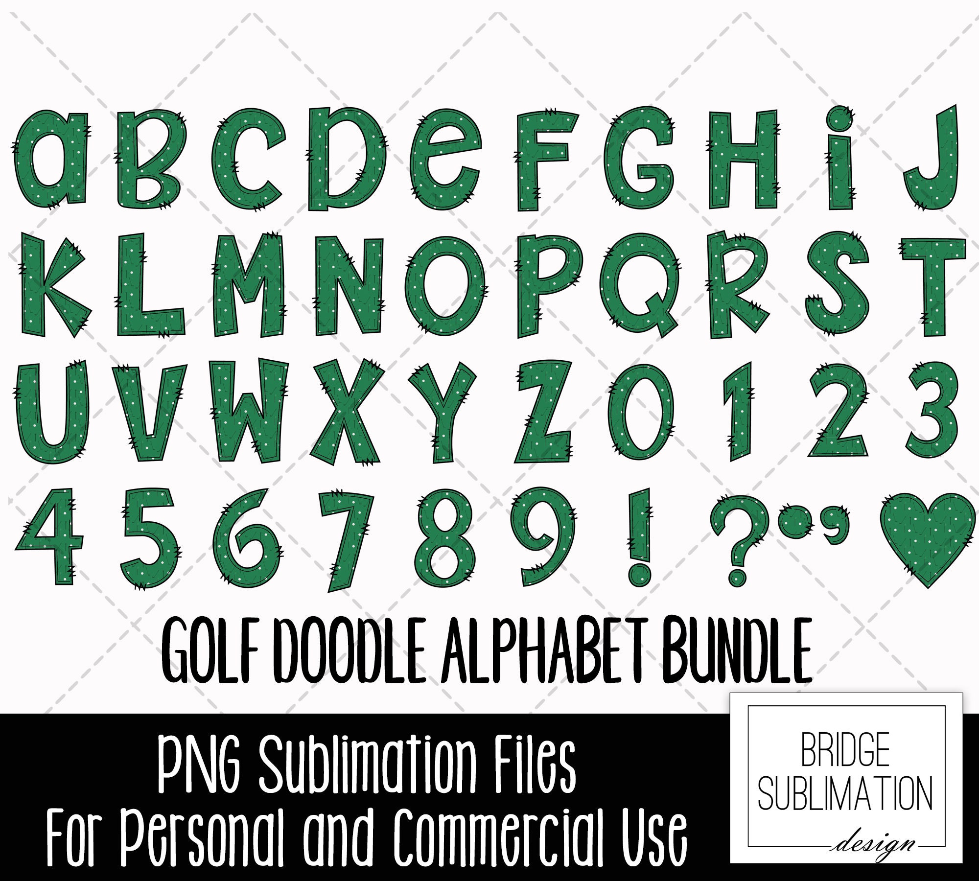 Golf Doodle Alphabet Bundle Golf PNG Letters Numbers & - Etsy