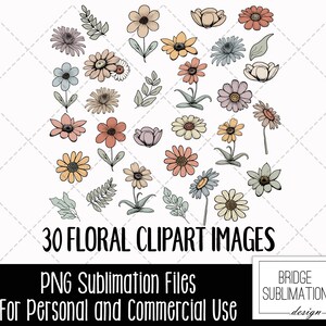 Retro Boho Floral Alphabet With Clipart PNG, Retro PNG Letters, Numbers ...