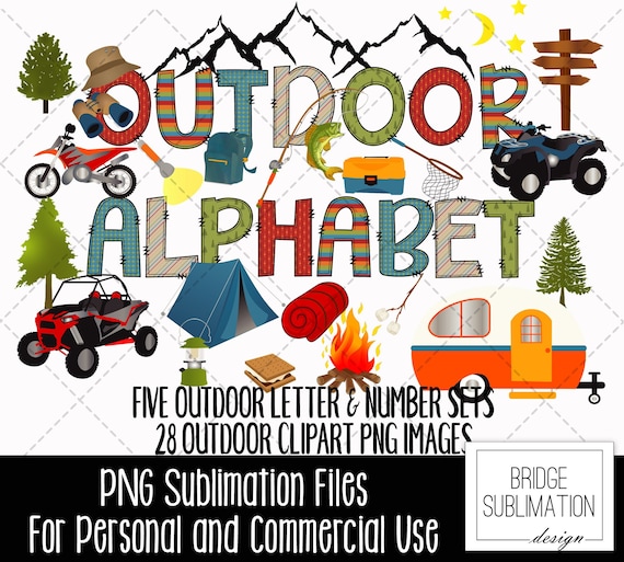 Outdoor Camping Fishing Doodle Alphabet Bundle Outdoor PNG - Etsy