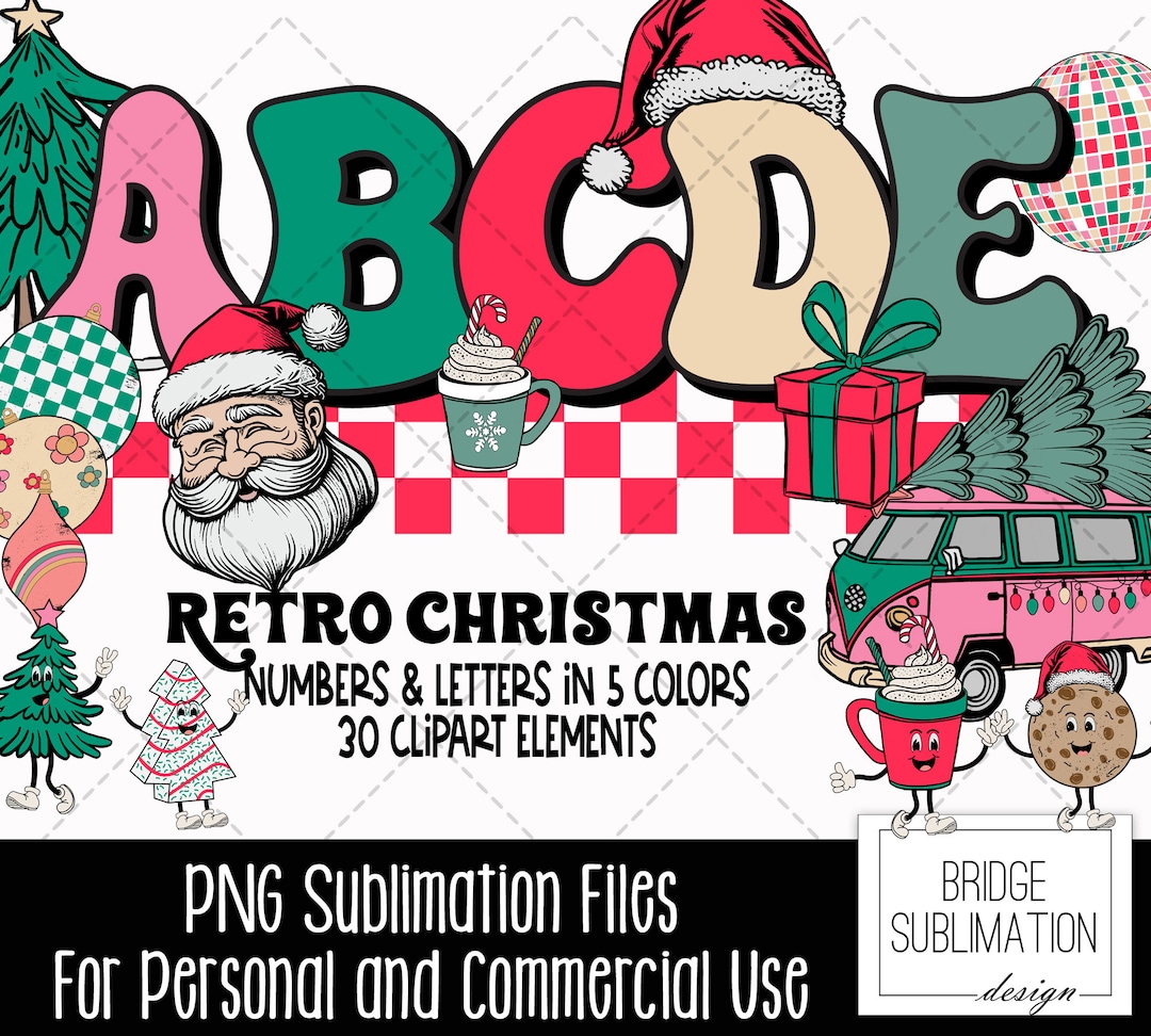 Retro Christmas Alphabet PNG, Christmas Letters Numbers & Accessories ...