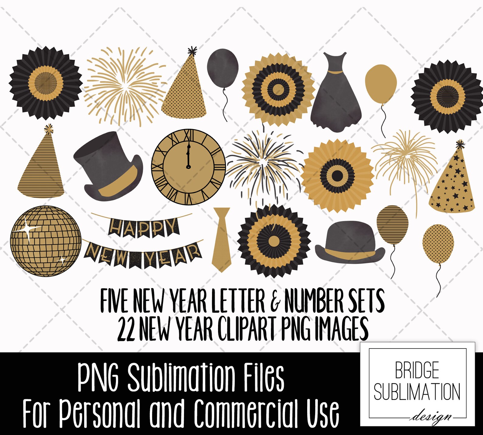 New Year's Alphabet PNG New Years PNG Letters Numbers & - Etsy