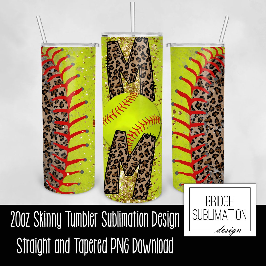 Softball Sublimation Wrap, Softball Mom, Sports 20oz Skinny Tumbler ...