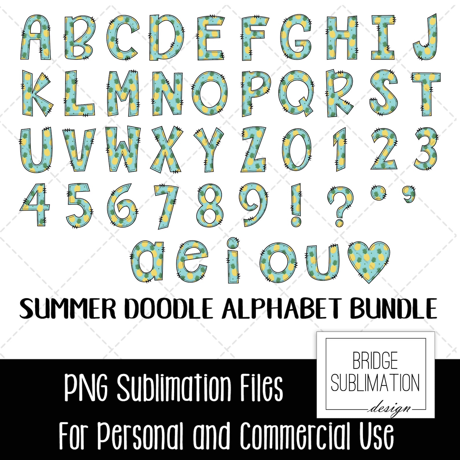 Summer Doodle Alphabet Bundle Summer PNG Letters Numbers & - Etsy