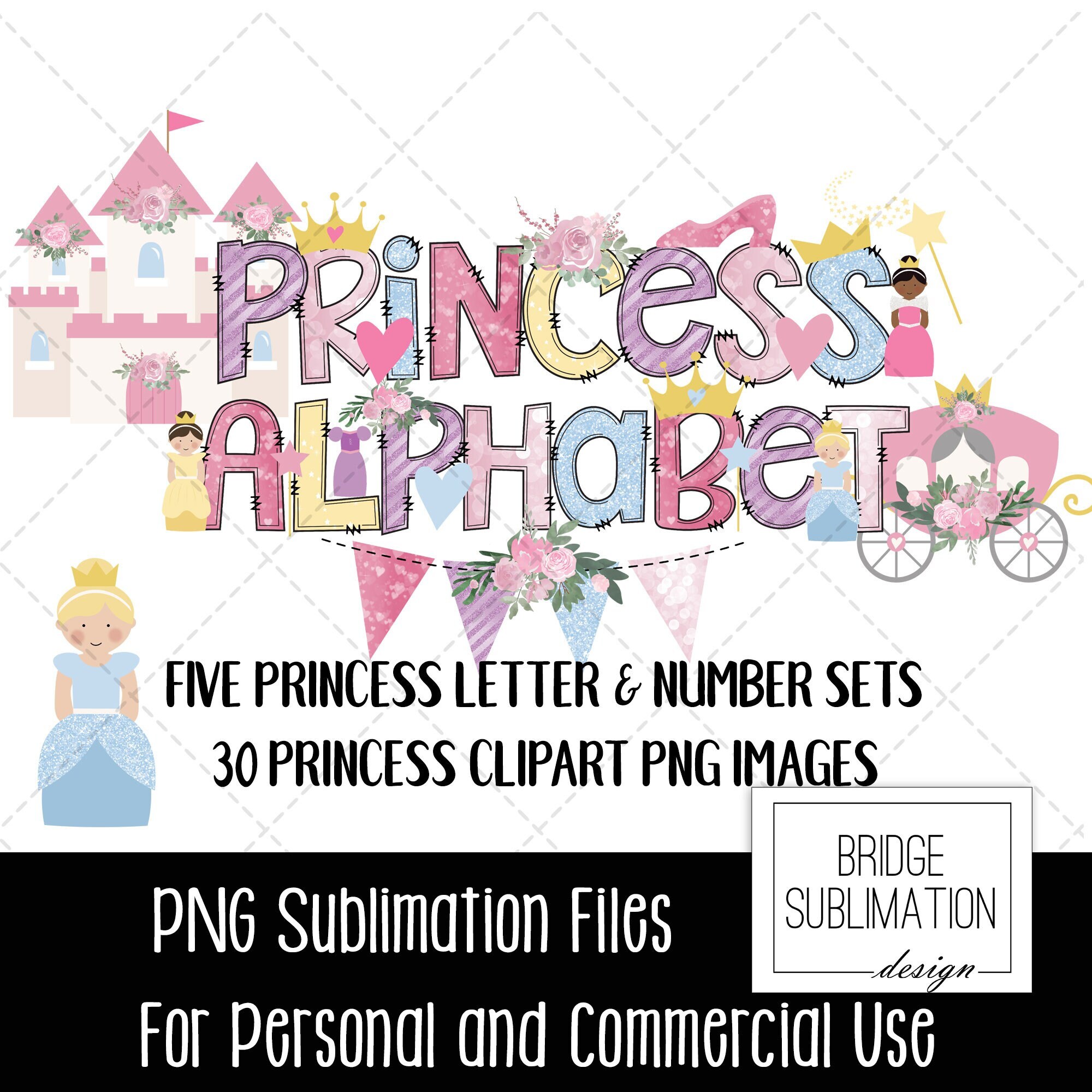 Princess Doodle Alphabet Bundle Princess PNG Letters Numbers - Etsy