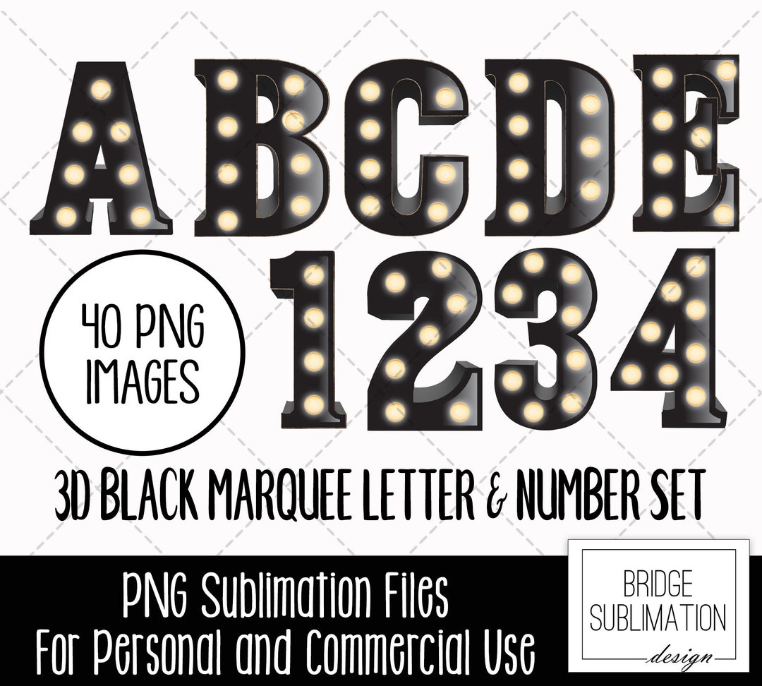3D Black Marquee Letters, Marquee Letters & Numbers, Black Marquee ...
