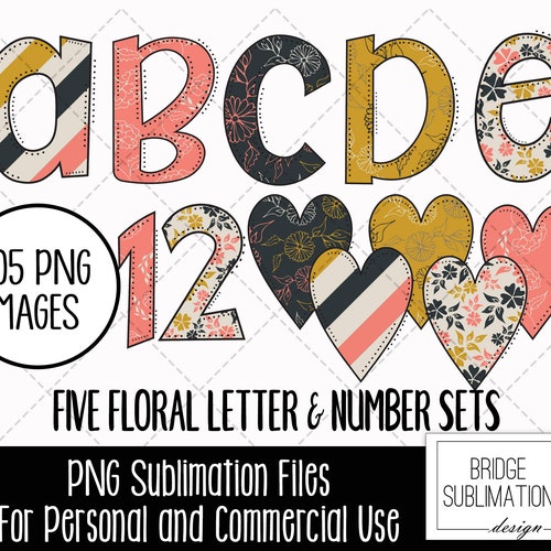 Easter Doodle Alphabet Bundle Easter PNG Letters Numbers & - Etsy