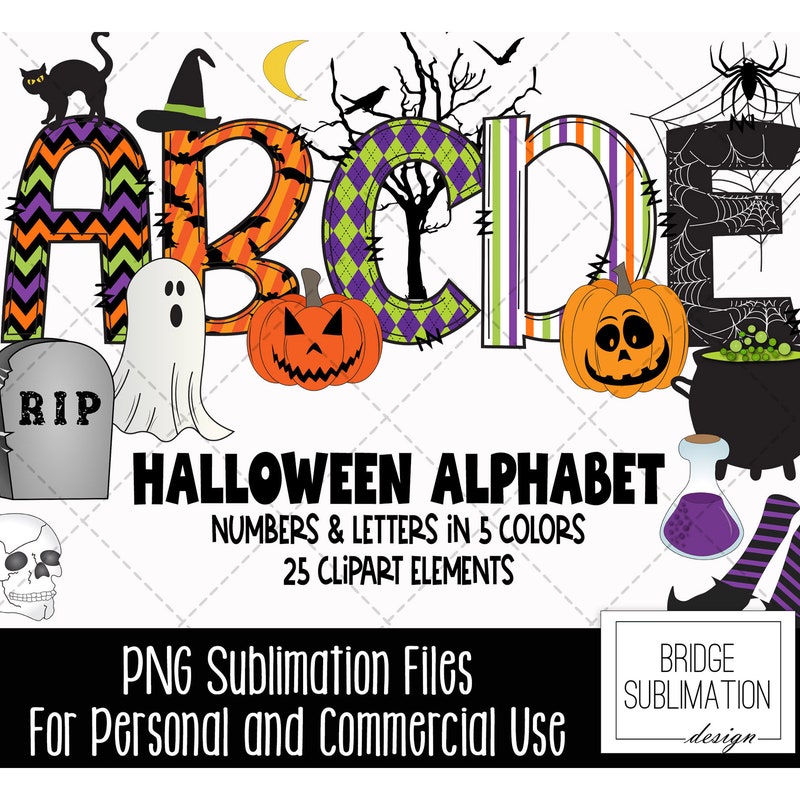 Halloween Doodle Alphabet - Etsy