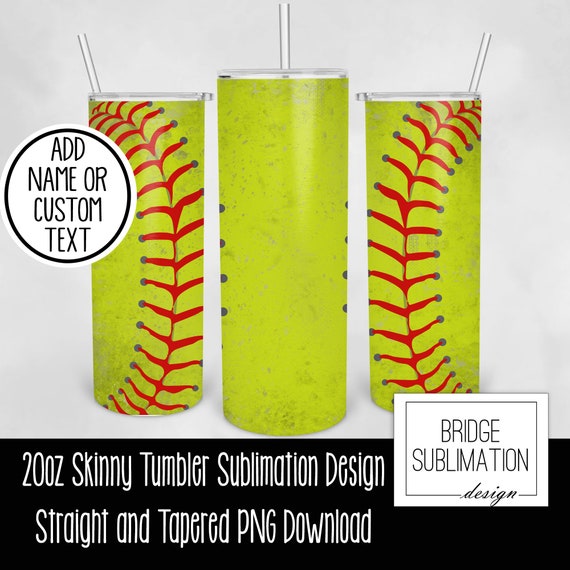 Softball Sublimation Wrap Softball Mom Sports 20oz Skinny - Etsy