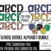 School Doodle Alphabet Bundle, Teacher PNG Letters, Numbers ...