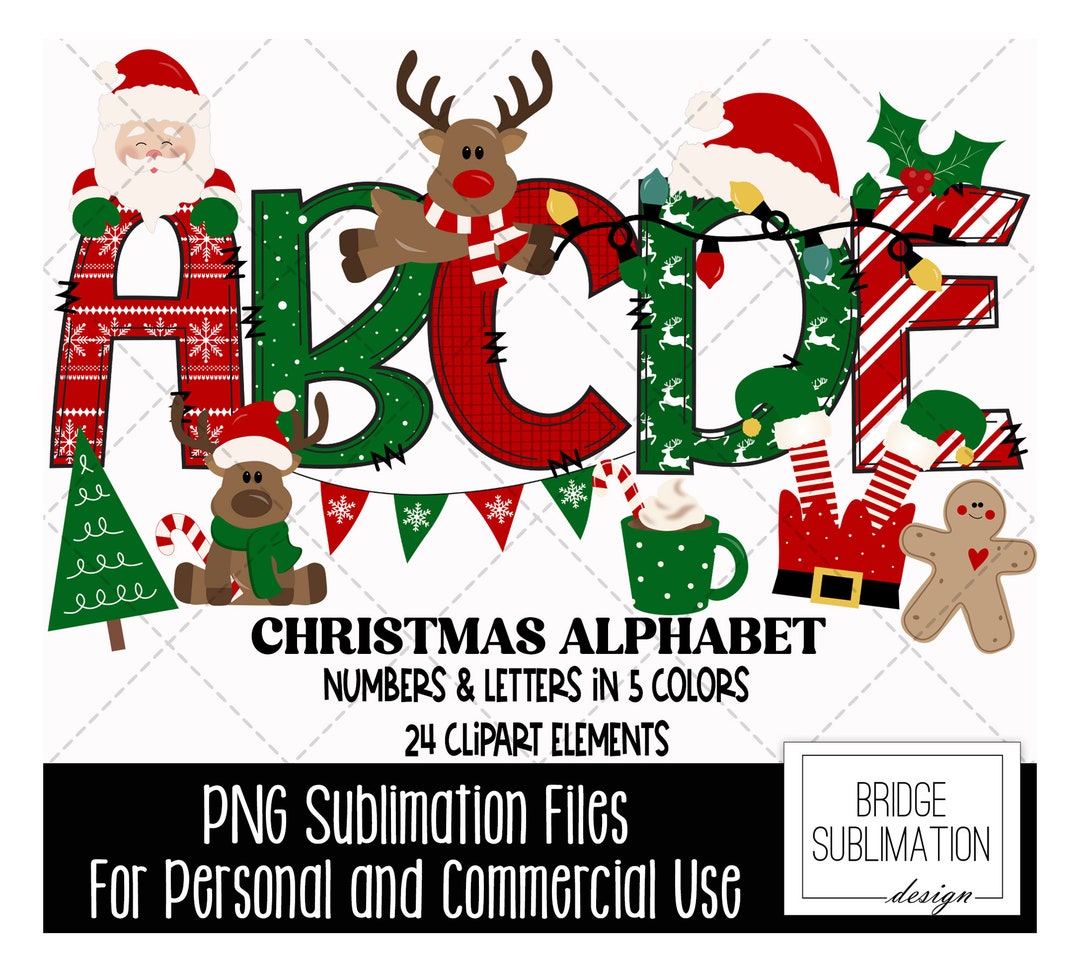 Christmas Alphabet PNG, Christmas PNG Letters, Numbers & Accessories ...