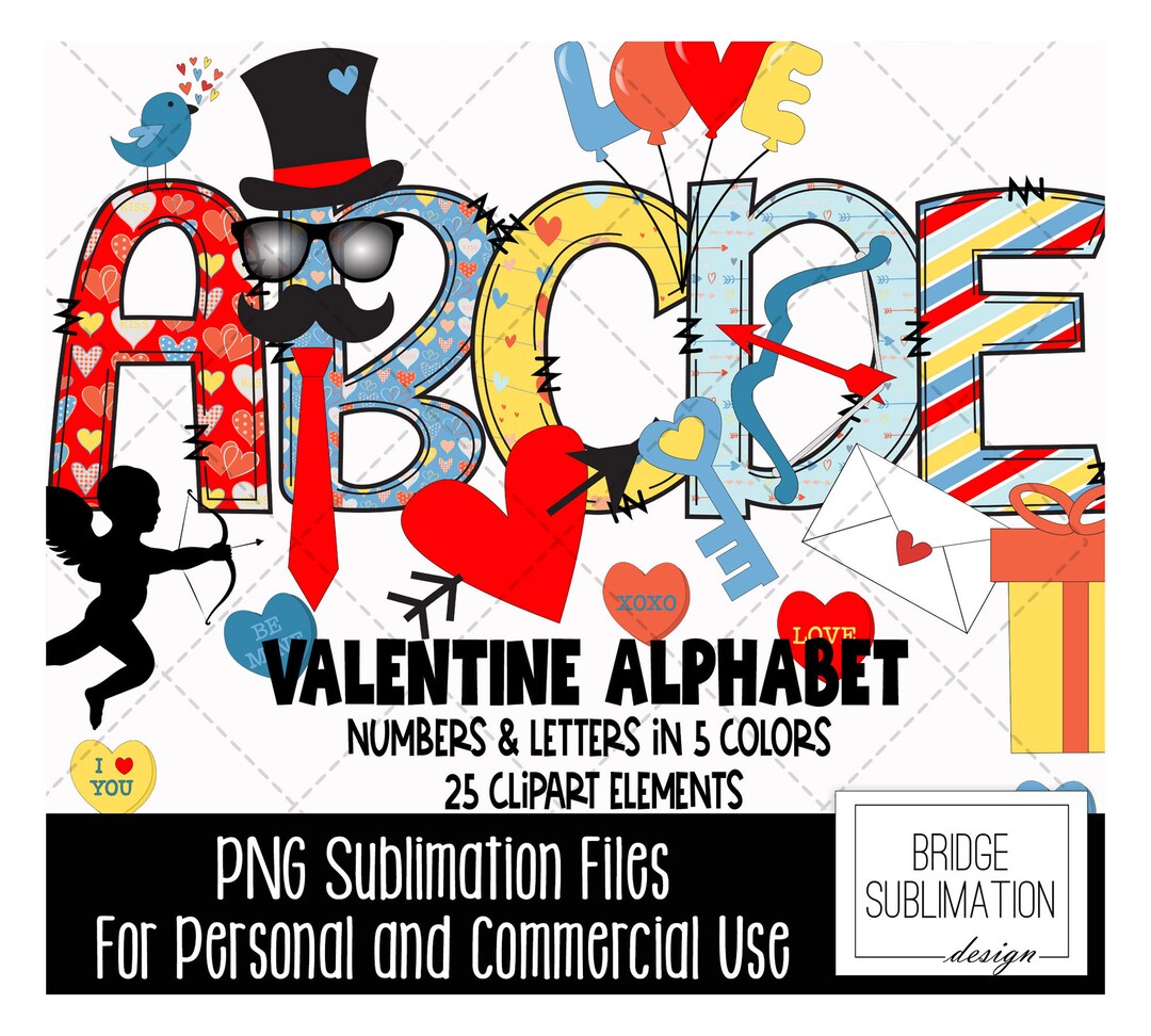Valentine's Day Alphabet PNG, Love Heartpng Letters, Numbers ...