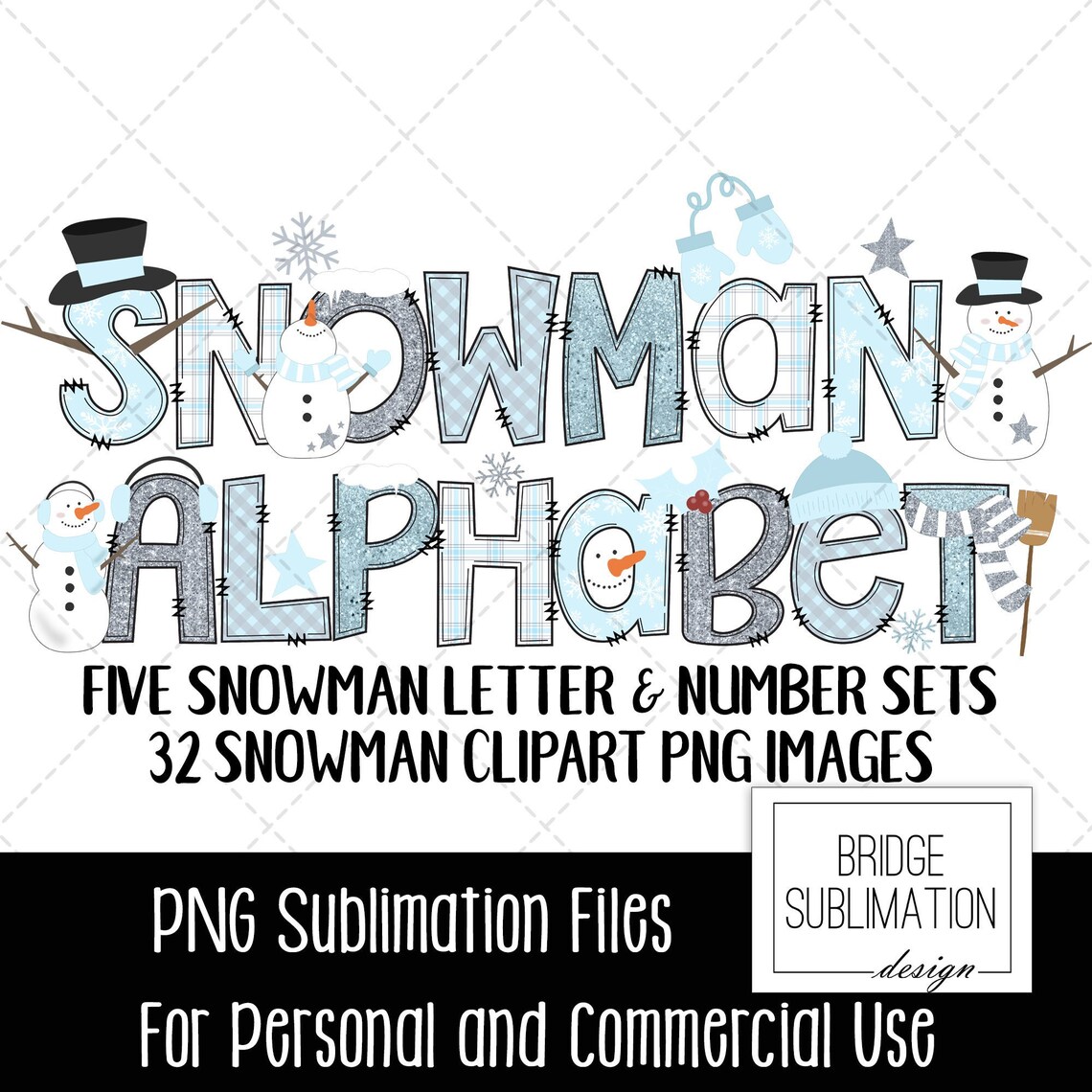 Snowman Alphabet PNG Snowman PNG Letters Numbers & - Etsy