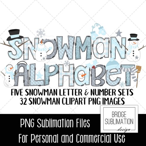 Christmas Alphabet PNG Letters Winter Snowflake Doodle - Etsy