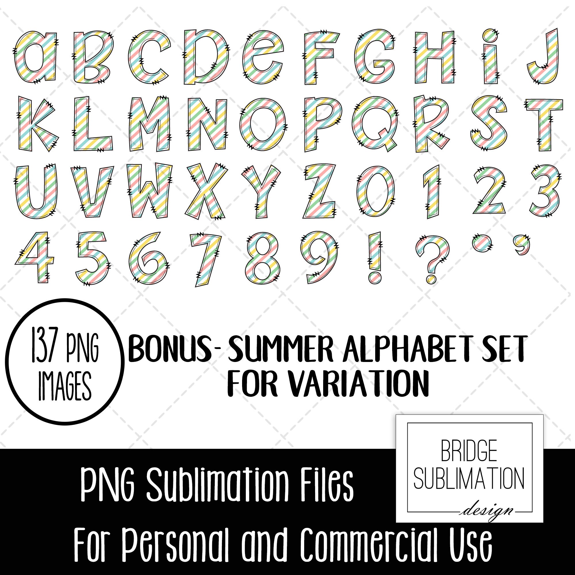 Summer Doodle Alphabet Bundle Summer PNG Letters Numbers & - Etsy