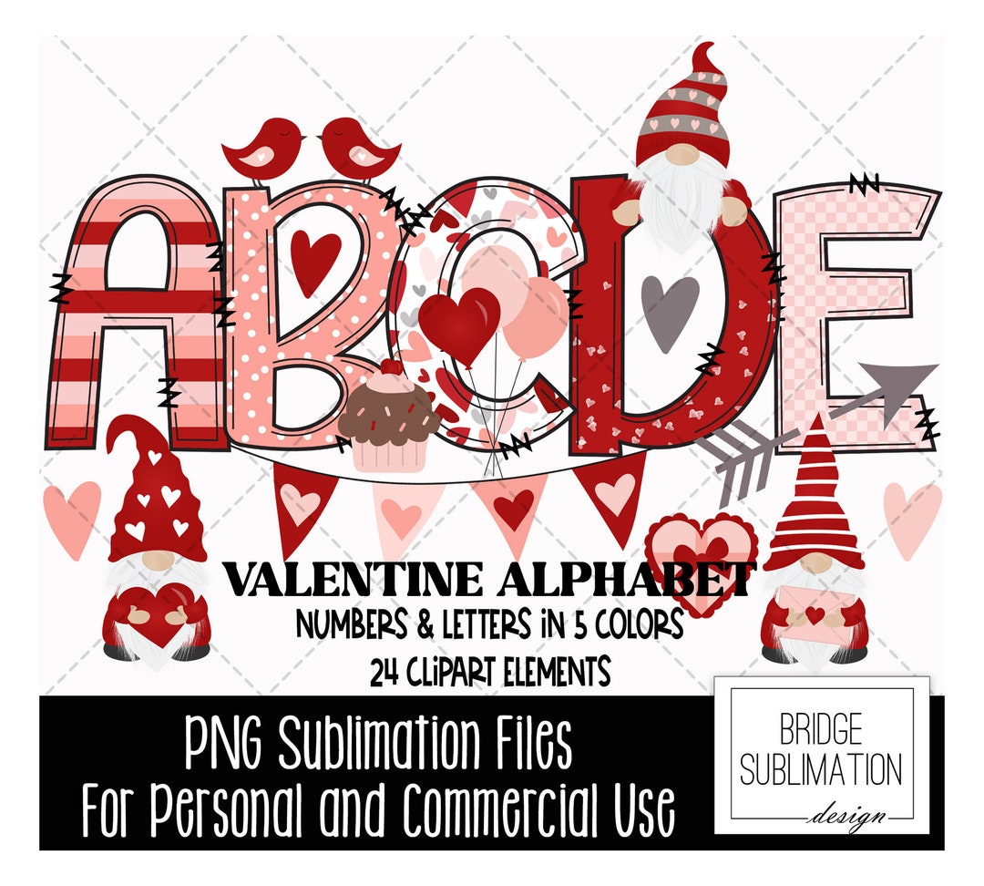 Valentine's Day Alphabet PNG, Valentine PNG Letters, Numbers ...