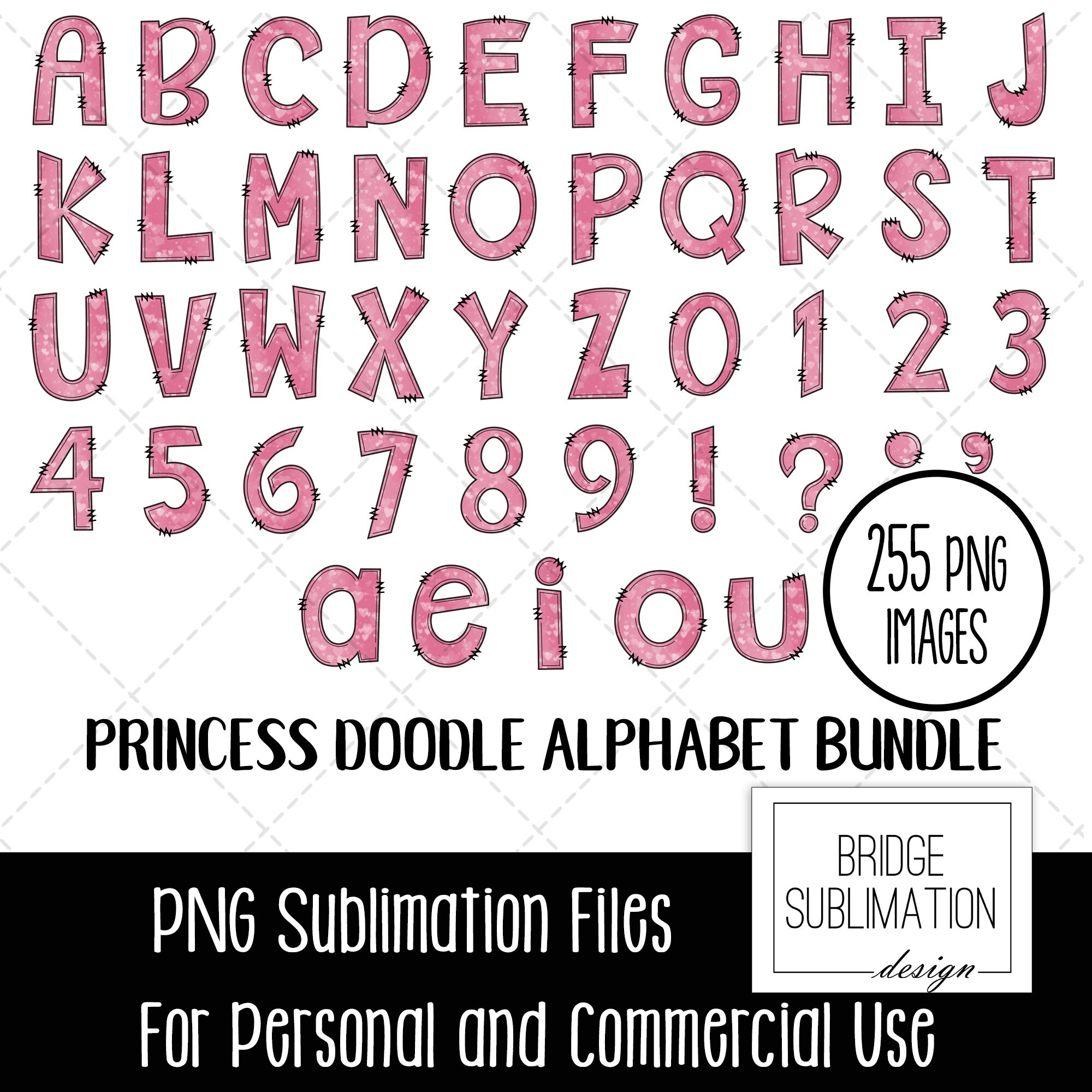 Princess Doodle Alphabet Bundle Princess PNG Letters Numbers - Etsy