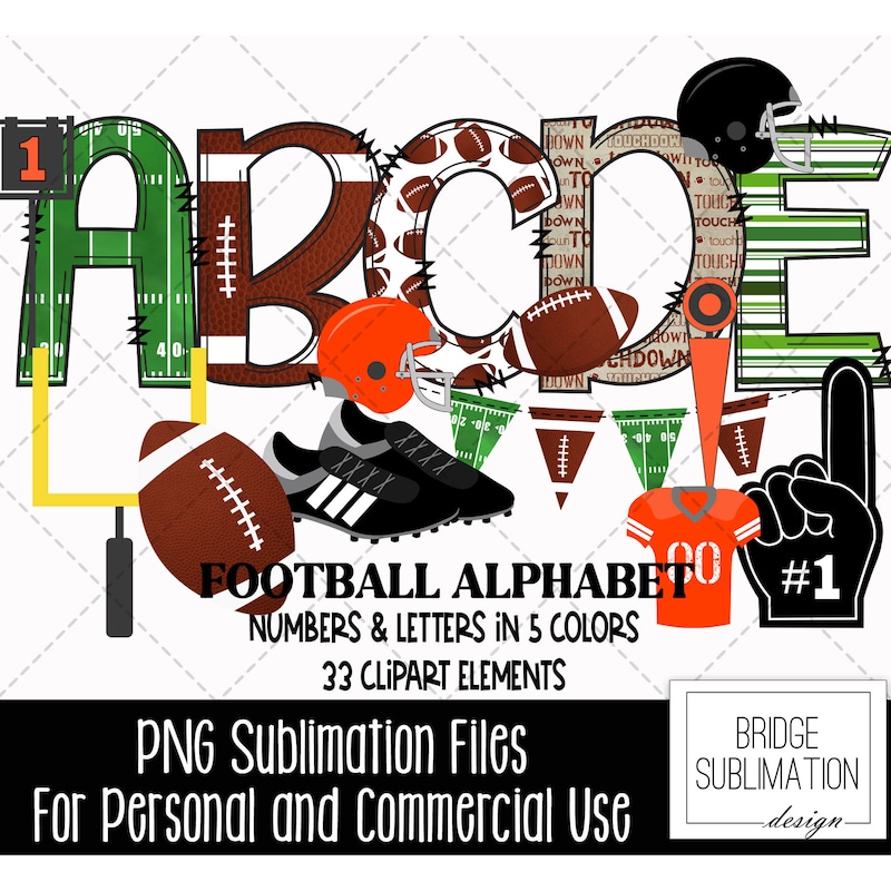 Football Number Font Png - Etsy