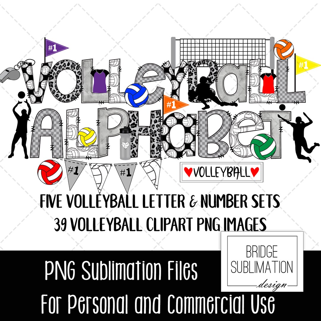 Volleyball Doodle Alphabet Bundle Volleyball PNG Letters - Etsy