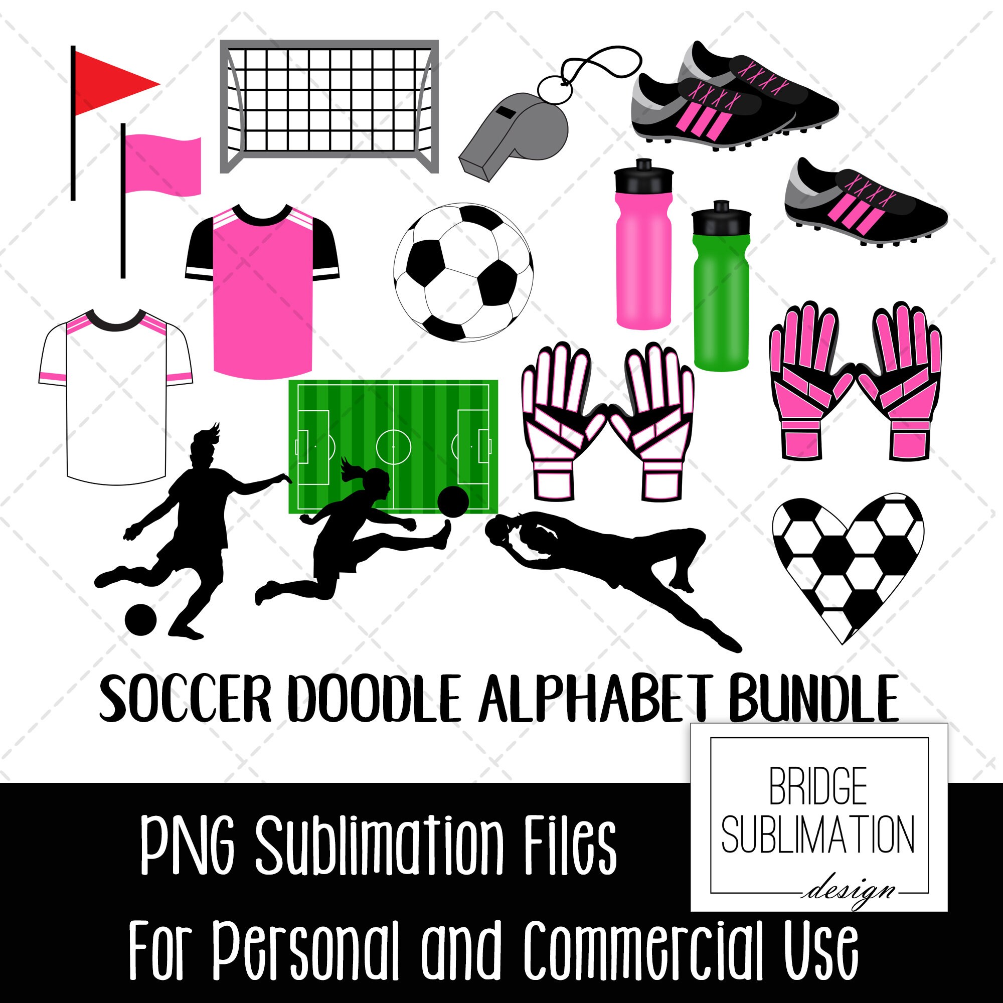 Soccer Doodle Alphabet Bundle Soccer PNG Letters Numbers & - Etsy
