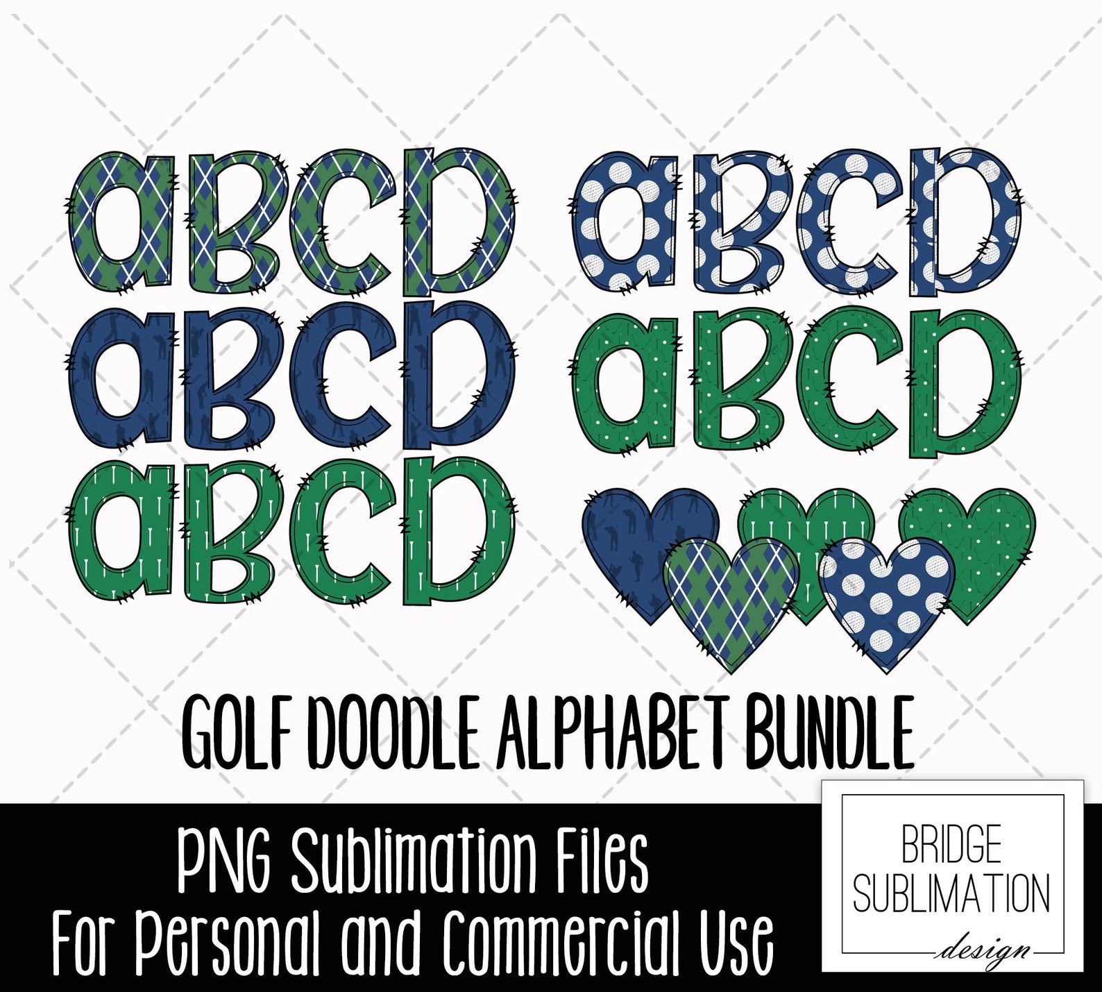 Golf Doodle Alphabet Bundle Golf PNG Letters Numbers & - Etsy