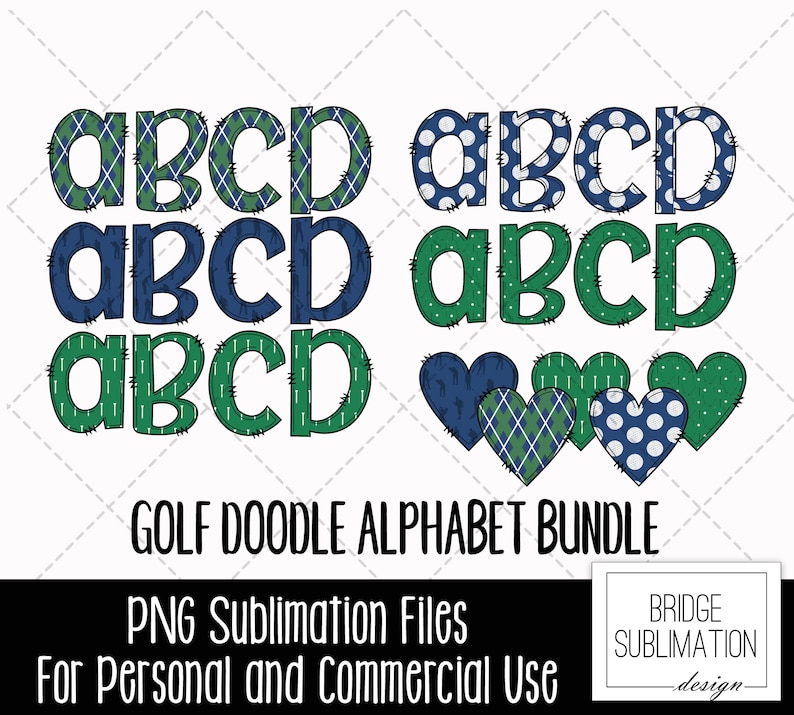 Golf Doodle Alphabet Bundle Golf PNG Letters Numbers & - Etsy