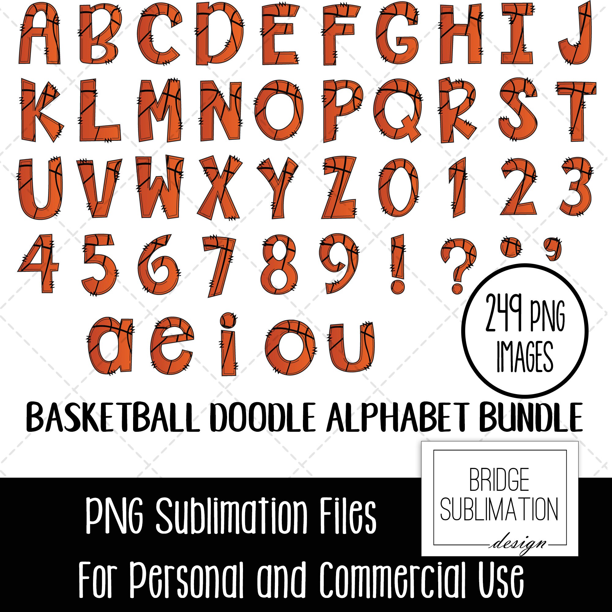 Basketball Doodle Alphabet Bundle Basketball PNG Letters - Etsy