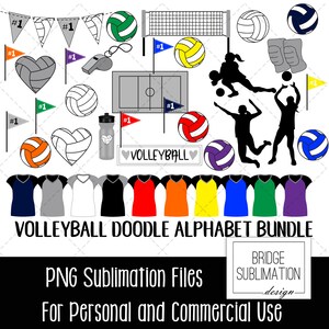 Volleyball Doodle Alphabet Bundle Volleyball PNG Letters - Etsy