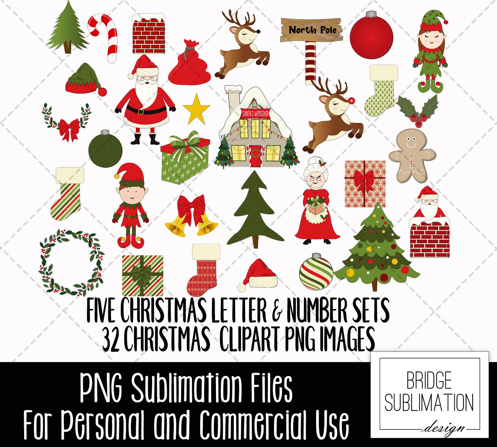 Christmas Alphabet PNG Christmas PNG Letters Numbers & - Etsy