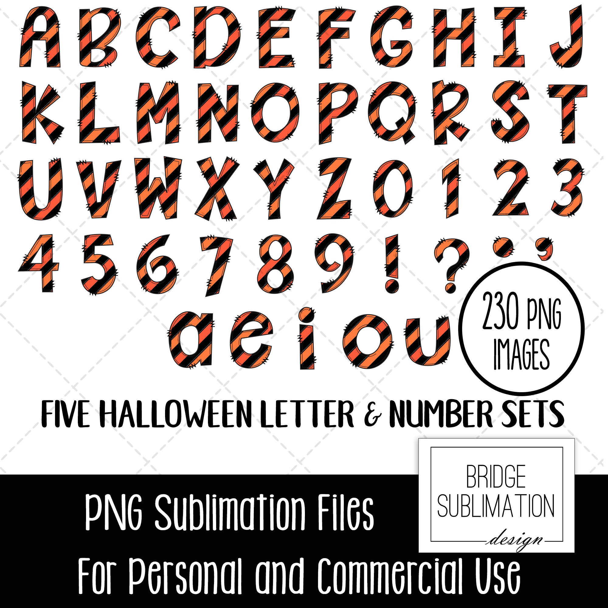 Halloween Doodle Letters Bundle, Halloween Font PNG, Halloween Alphabet ...