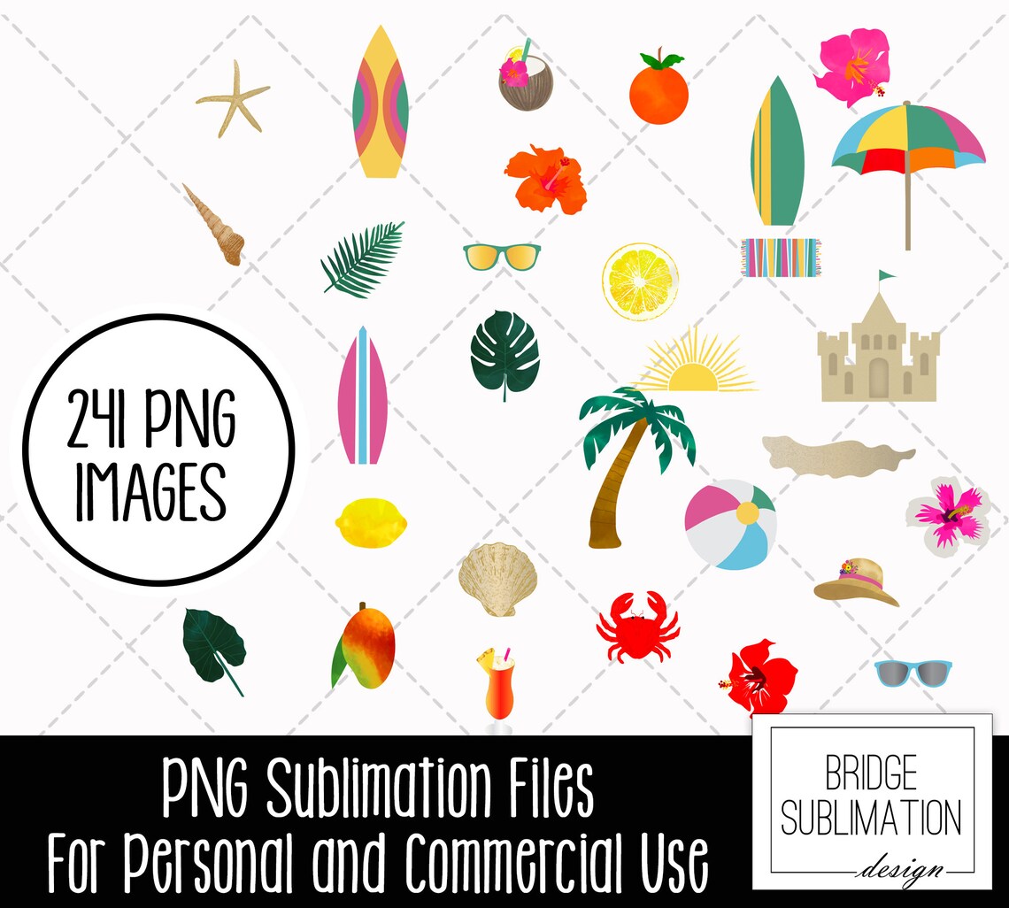 Beach Doodle Alphabet Bundle Summer PNG Letters Numbers & - Etsy