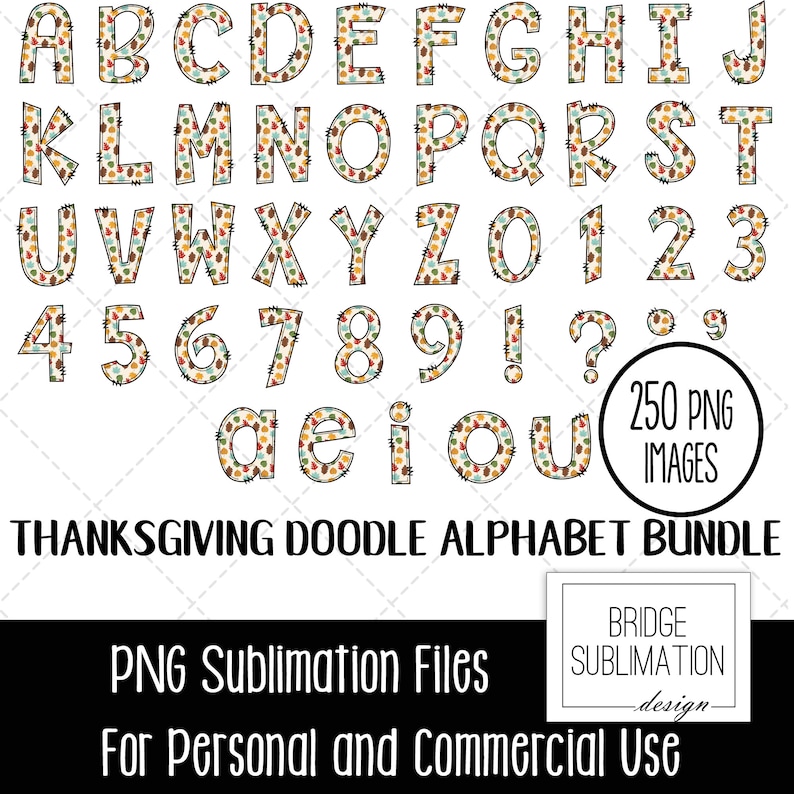 Thanksgiving Alphabet PNG Thanksgiving PNG Letters Numbers & - Etsy