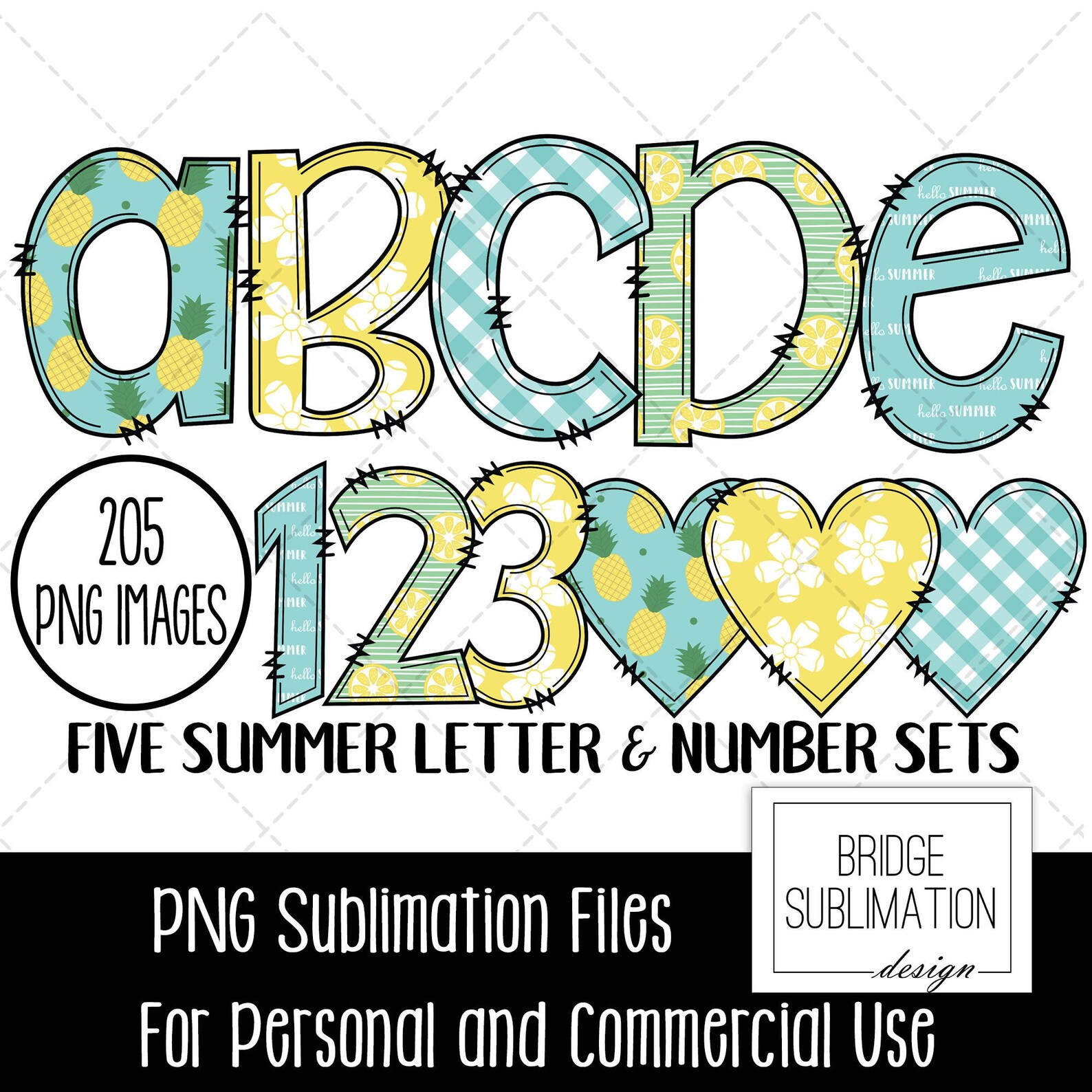 Summer Doodle Letters Bundle Summer Alphabet PNG Summer | Etsy