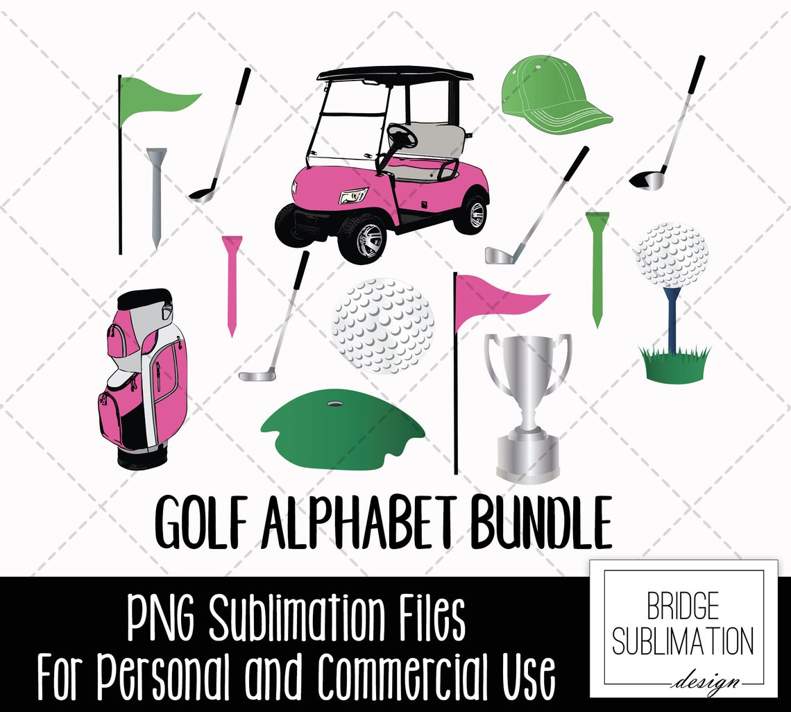 Golf Doodle Alphabet Bundle Golf PNG Letters Numbers & | Etsy