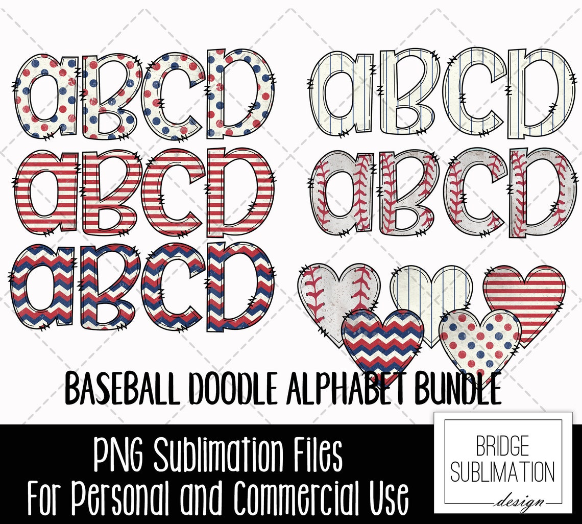 Baseball Doodle Alphabet Bundle Baseball PNG Letters Numbers - Etsy