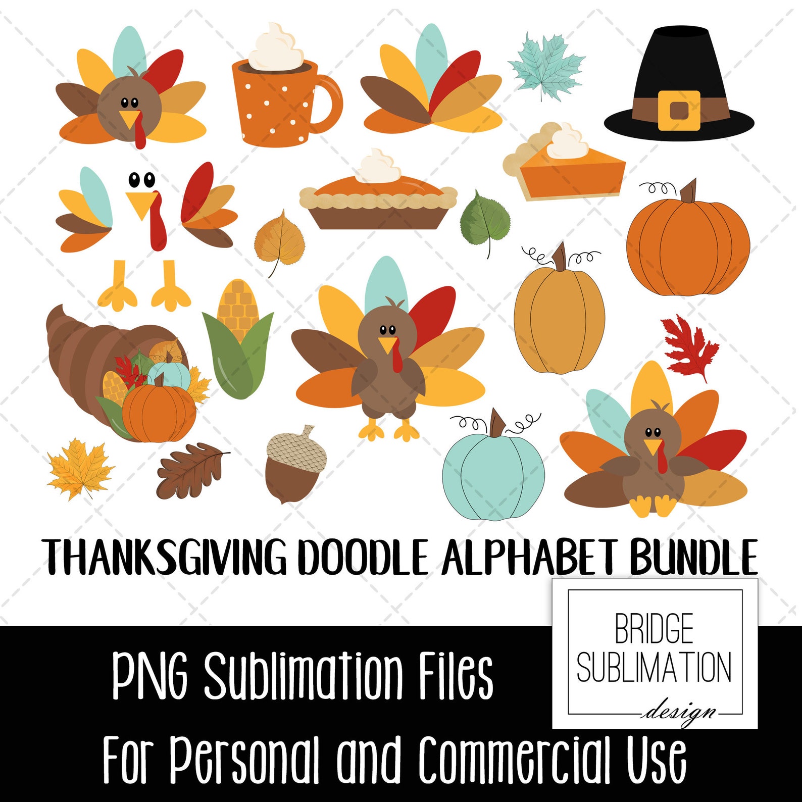 Thanksgiving Alphabet PNG Thanksgiving PNG Letters Numbers & - Etsy