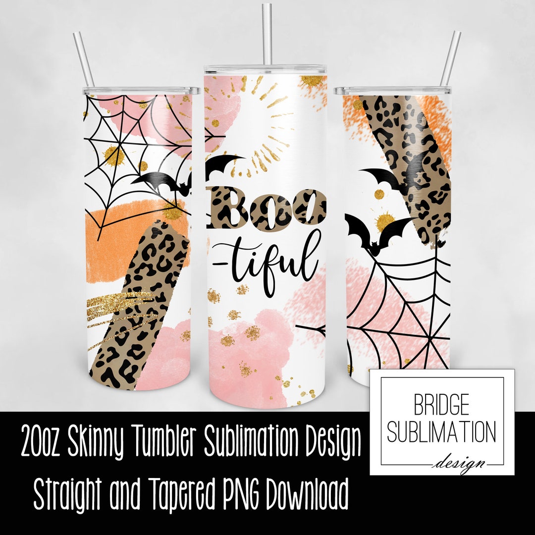 Halloween Tumbler PNG, 20oz Skinny Tumbler Sublimation Design Template ...