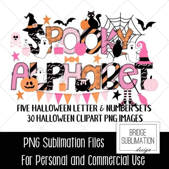 Halloween Doodle Alphabet Bundle Halloween PNG Letters - Etsy
