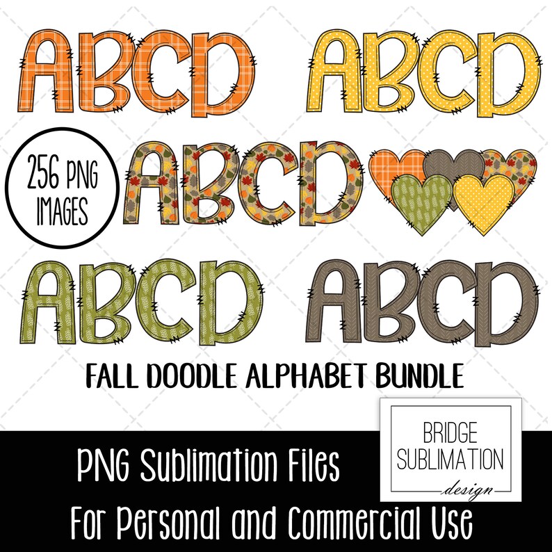 Fall Alphabet Bundle Autumn PNG Letters Numbers & - Etsy